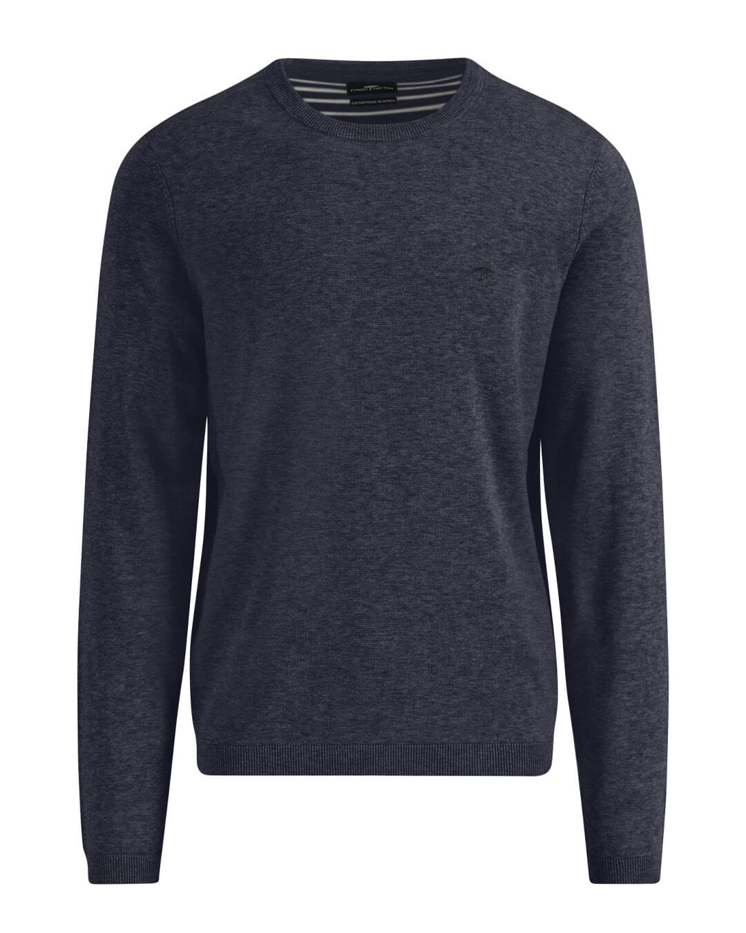 Fynch-Hatton Navy O-Neck Air Cotton Jumper | Bortex