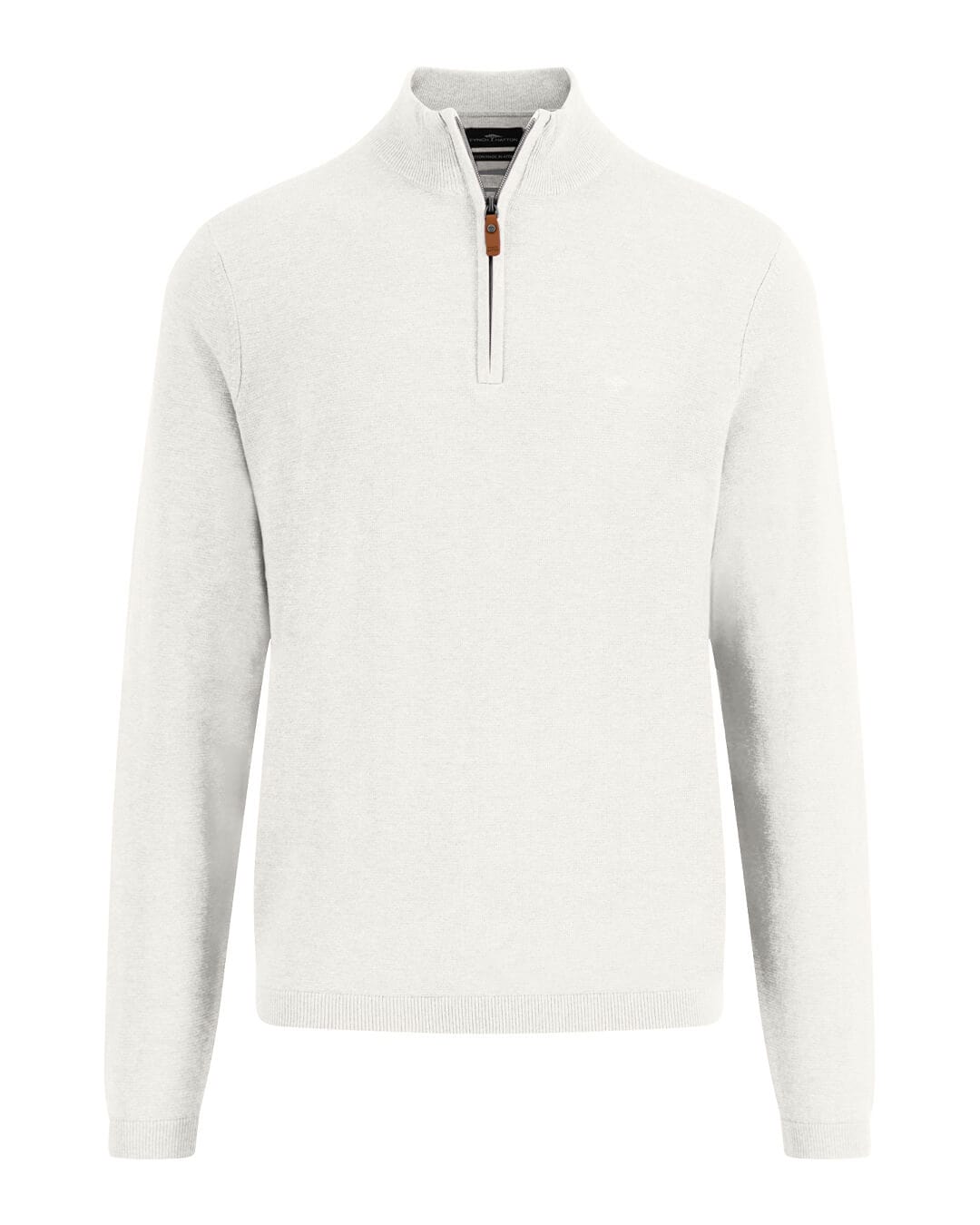 Fynch-Hatton White Troyer Zip Air Cotton Jumper | Bortex