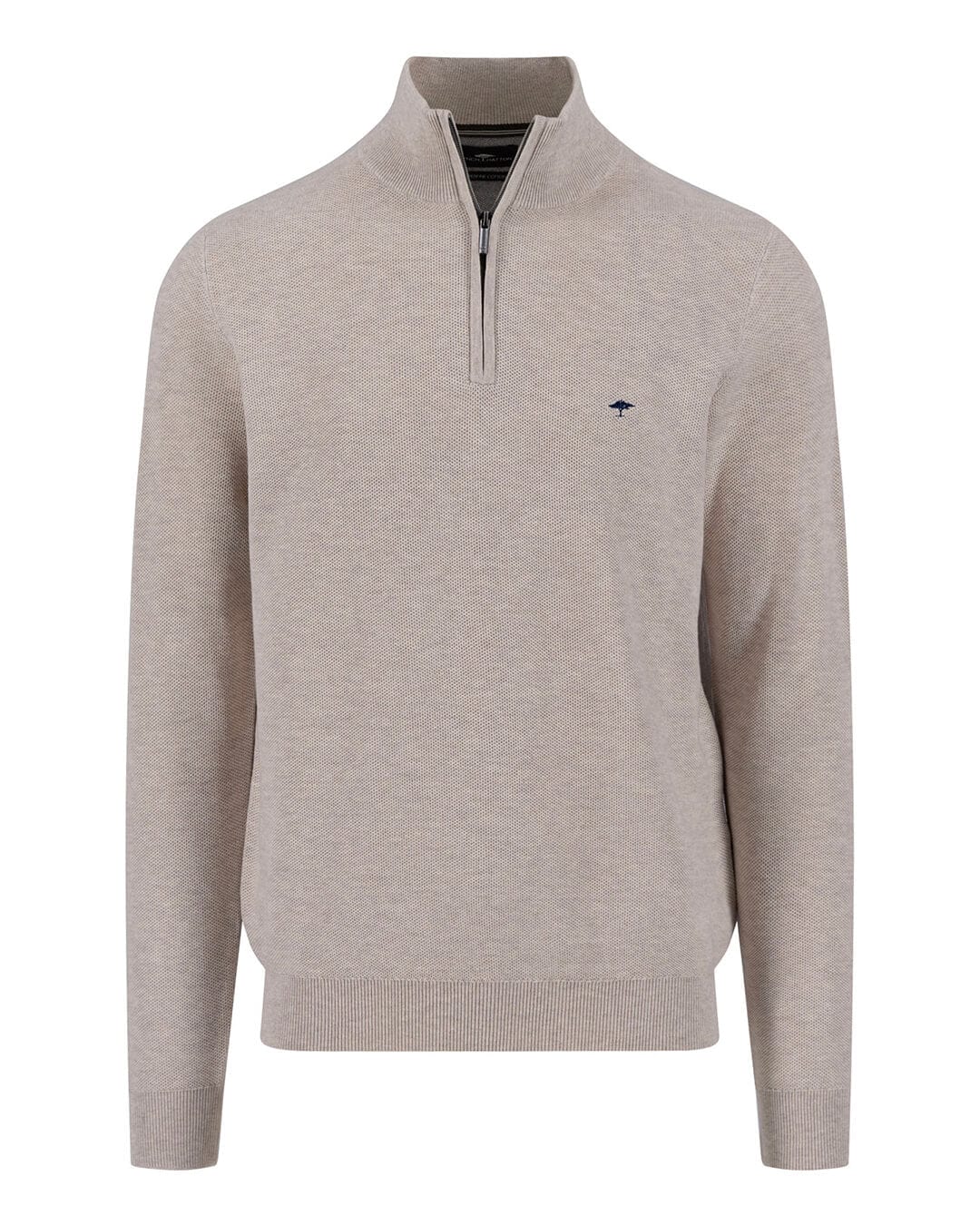Fynch-Hatton White Troyer-Zip Structure Half-Zip Sweater | Bortex