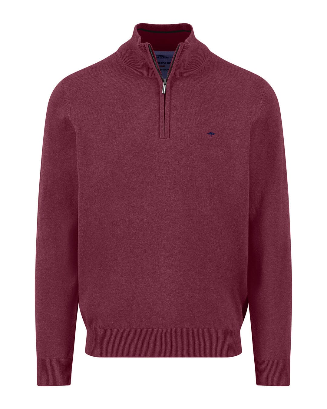 Fynch-Hatton Burgundy Troyer-Zip Superfine Half-Zip Sweater | Bortex