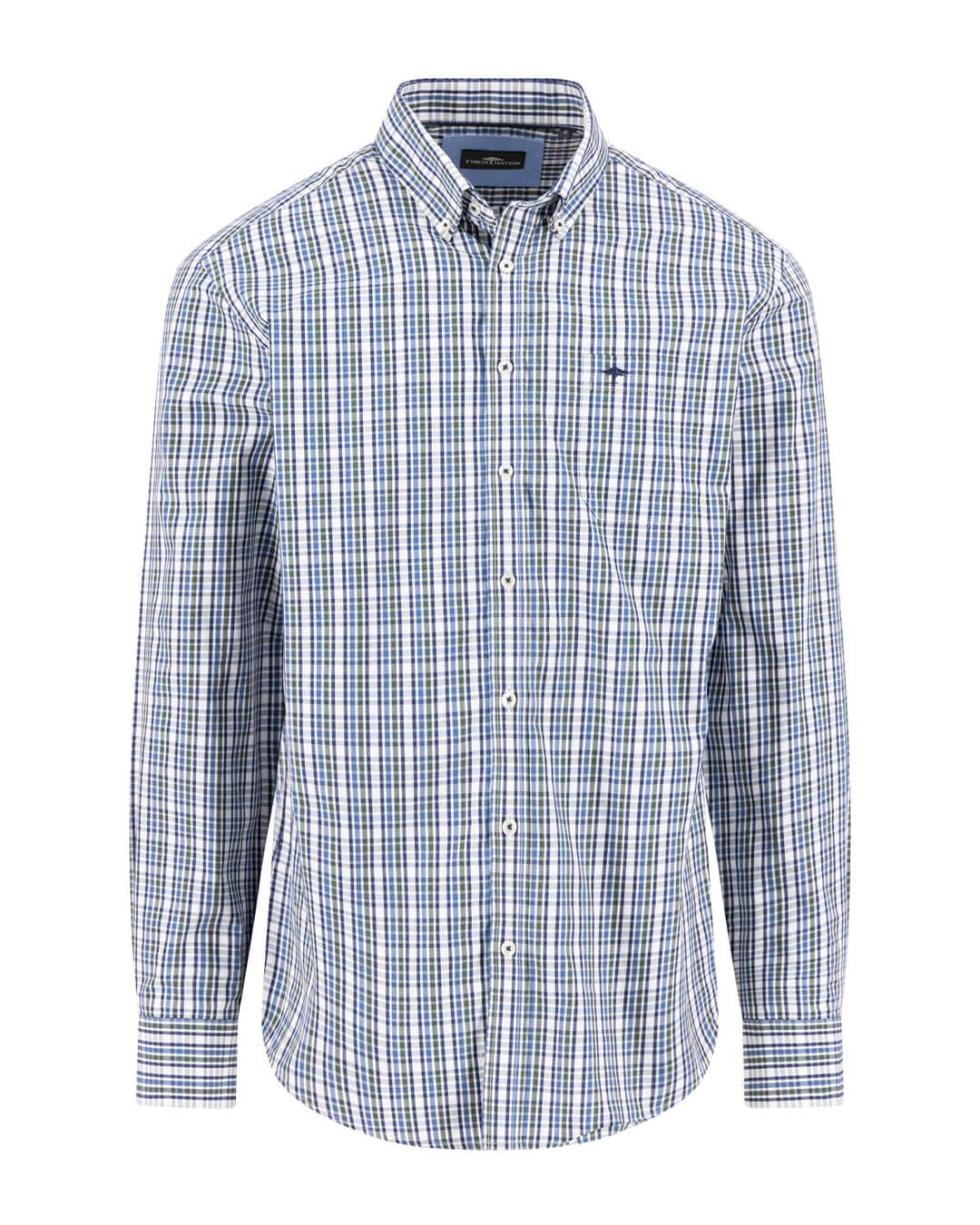 Fynch-Hatton Green Seasonal Combi Check Bd Ls Shirt | Bortex