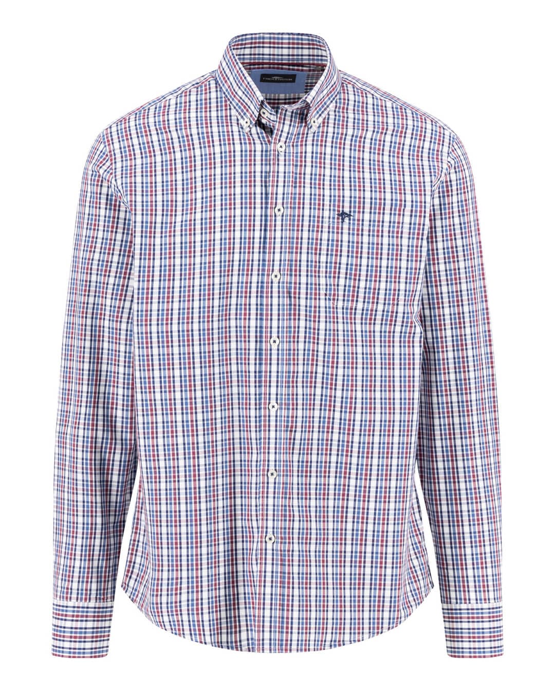 Fynch-Hatton Burgundy Seasonal Combi Check Bd Ls Shirt | Bortex