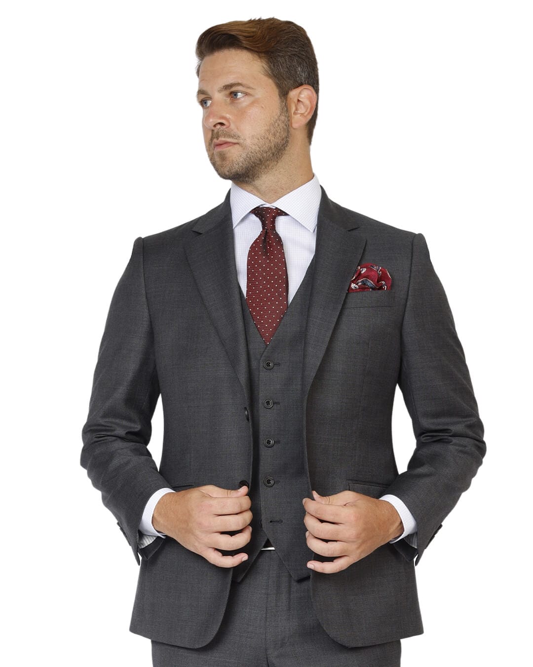 Charcoal Dormeuil Sharkskin Suit | Gagliardi