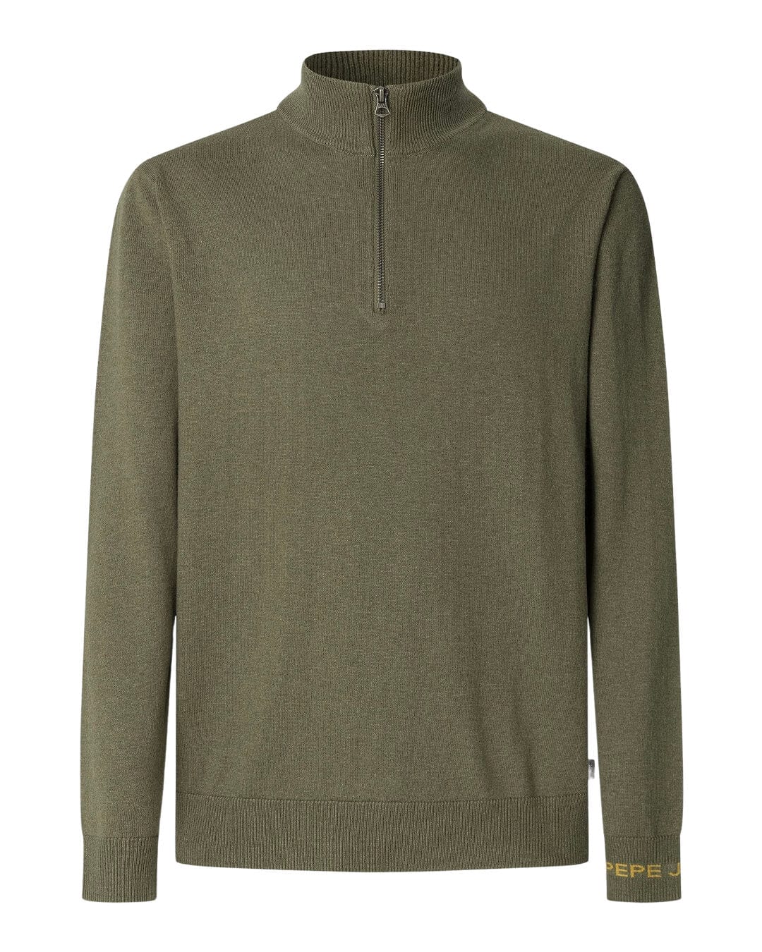 Pepe Jeans Olive Andre Mock Zipper Jumper | Bortex
